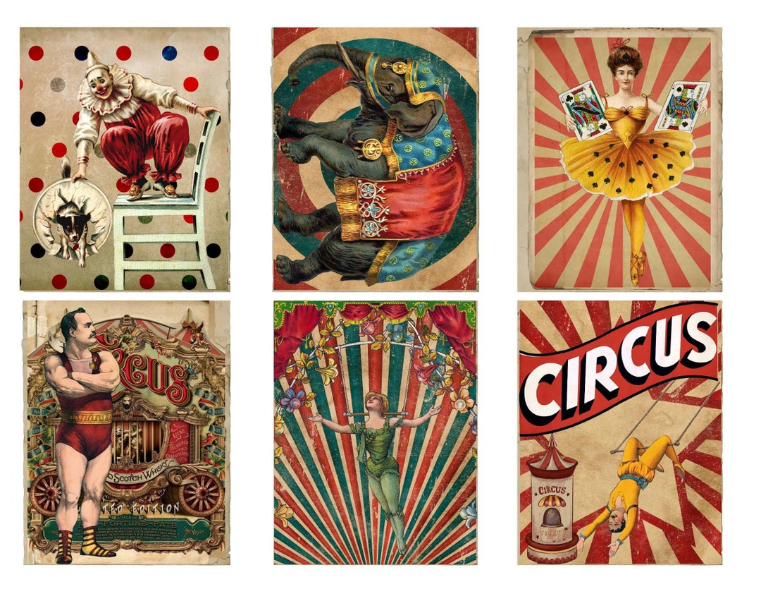 Circus Journal Cards, Digital Download, Ephemera, Loaded Pockets, Junk ...