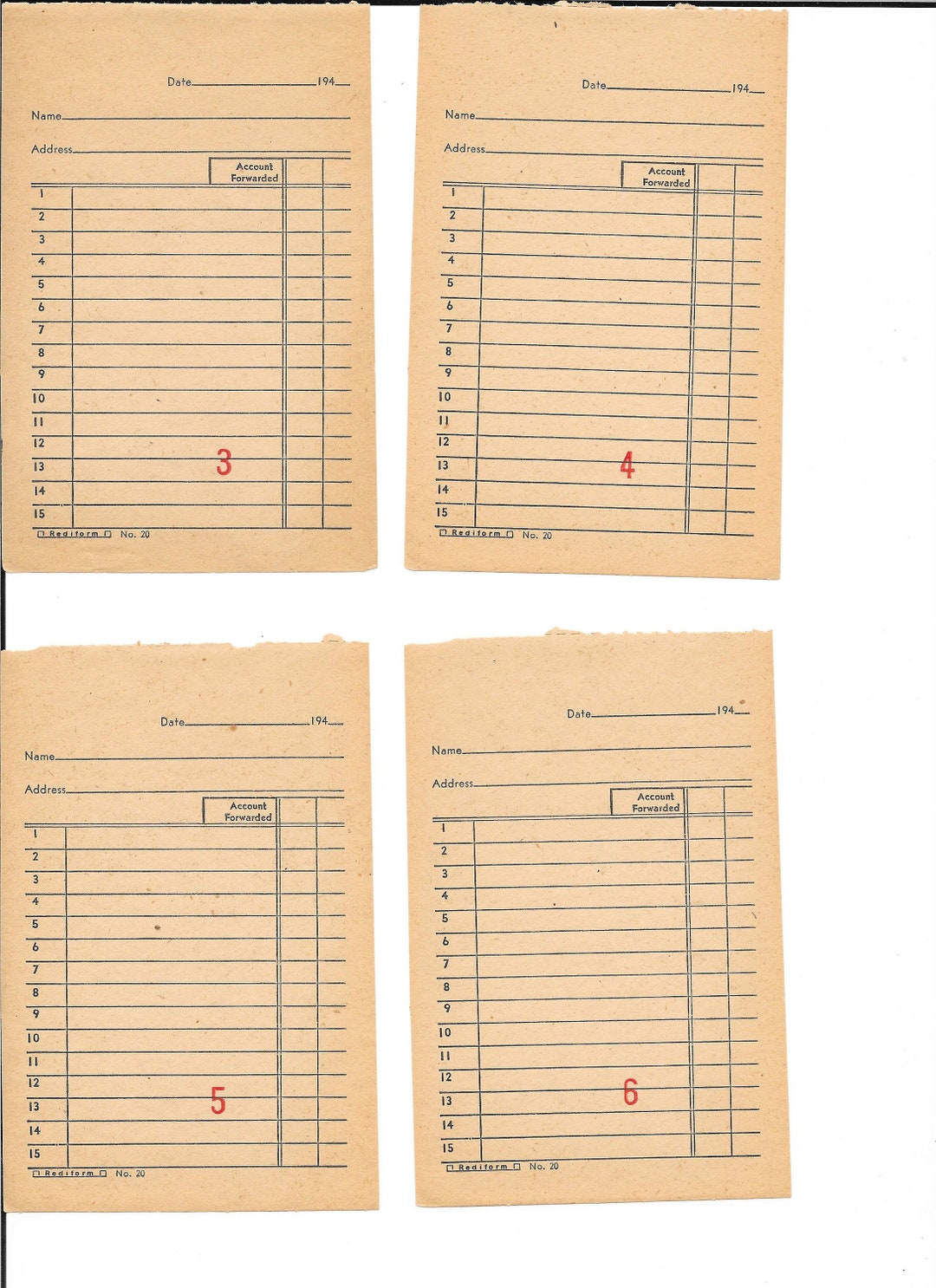 Receipts, Vintage Diner Bill, Instant Download, Vintage Ephemera ...