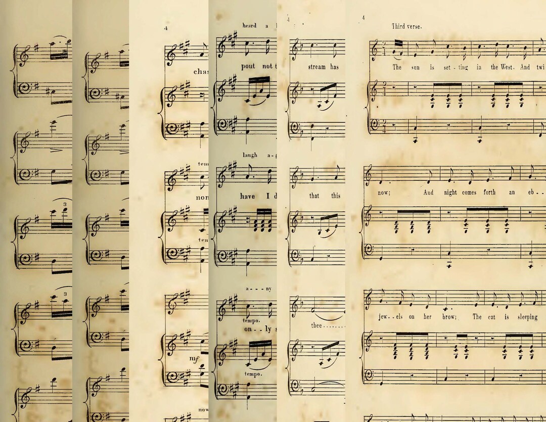 Vintage Music Paper, Digital Download, Ephemera, Junk Journals ...