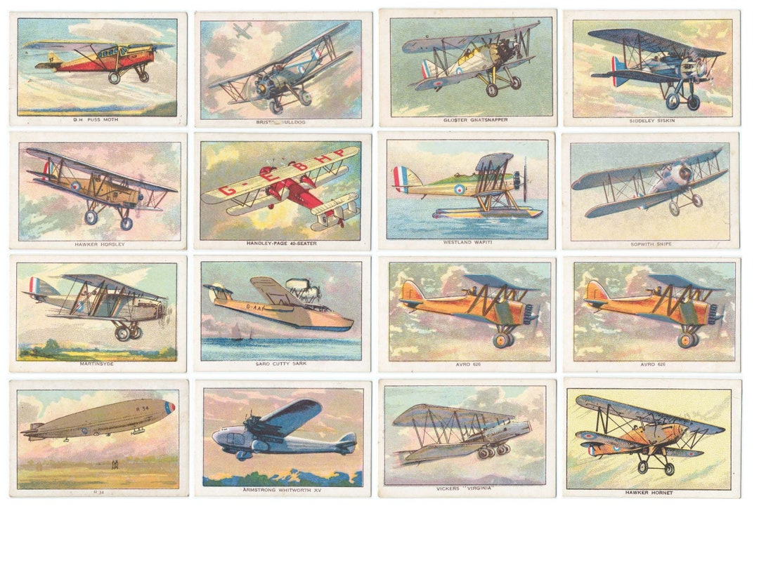 Airplane Digital Tea Cards, Digital Download, Junk Journal, Vintage ...