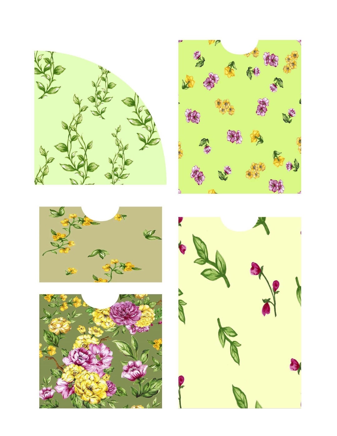 Sweet Floral 2 Multi Layered Pockets, Digital Download,, Ephemera ...