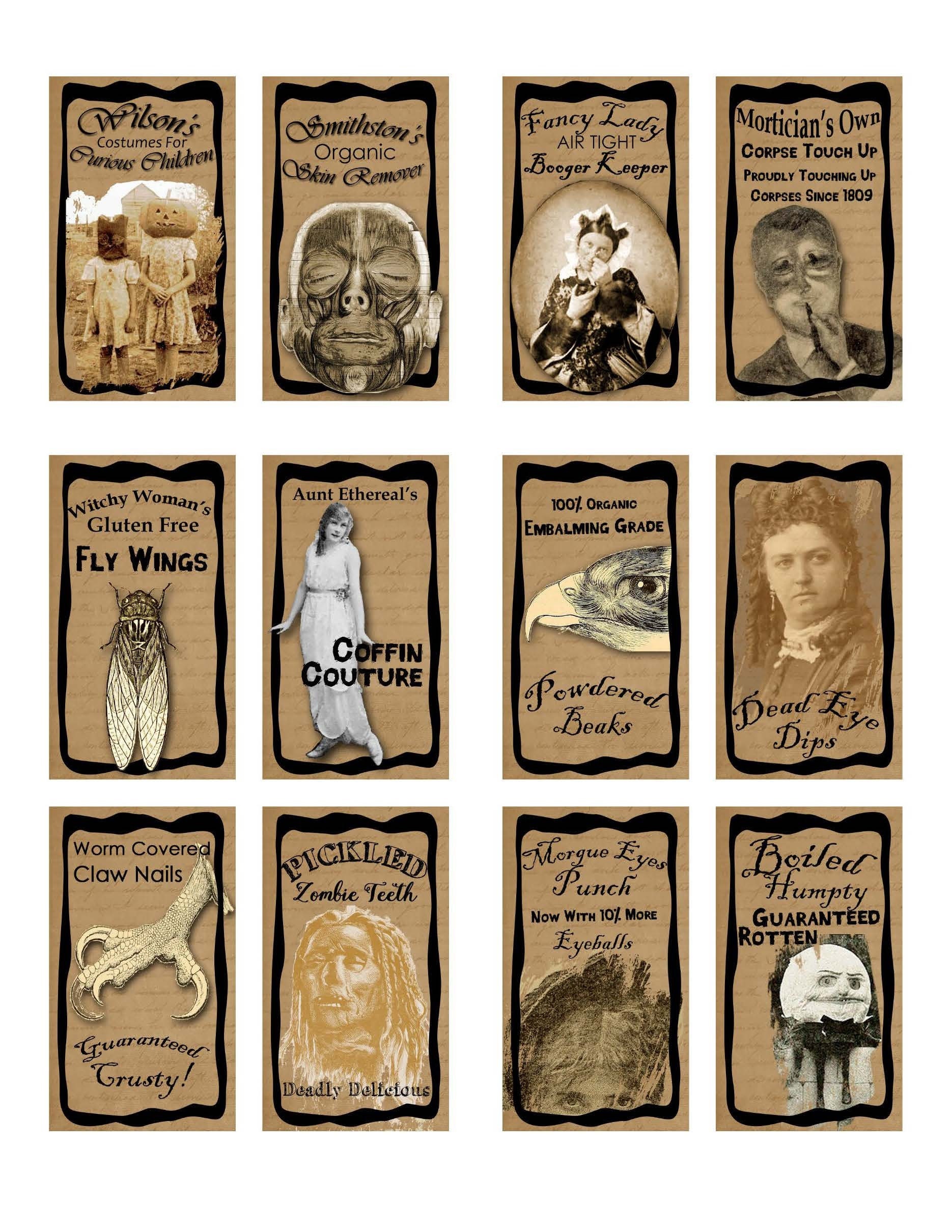 Halloween Poison Bottle Labels Digital Download Ephemera - Etsy