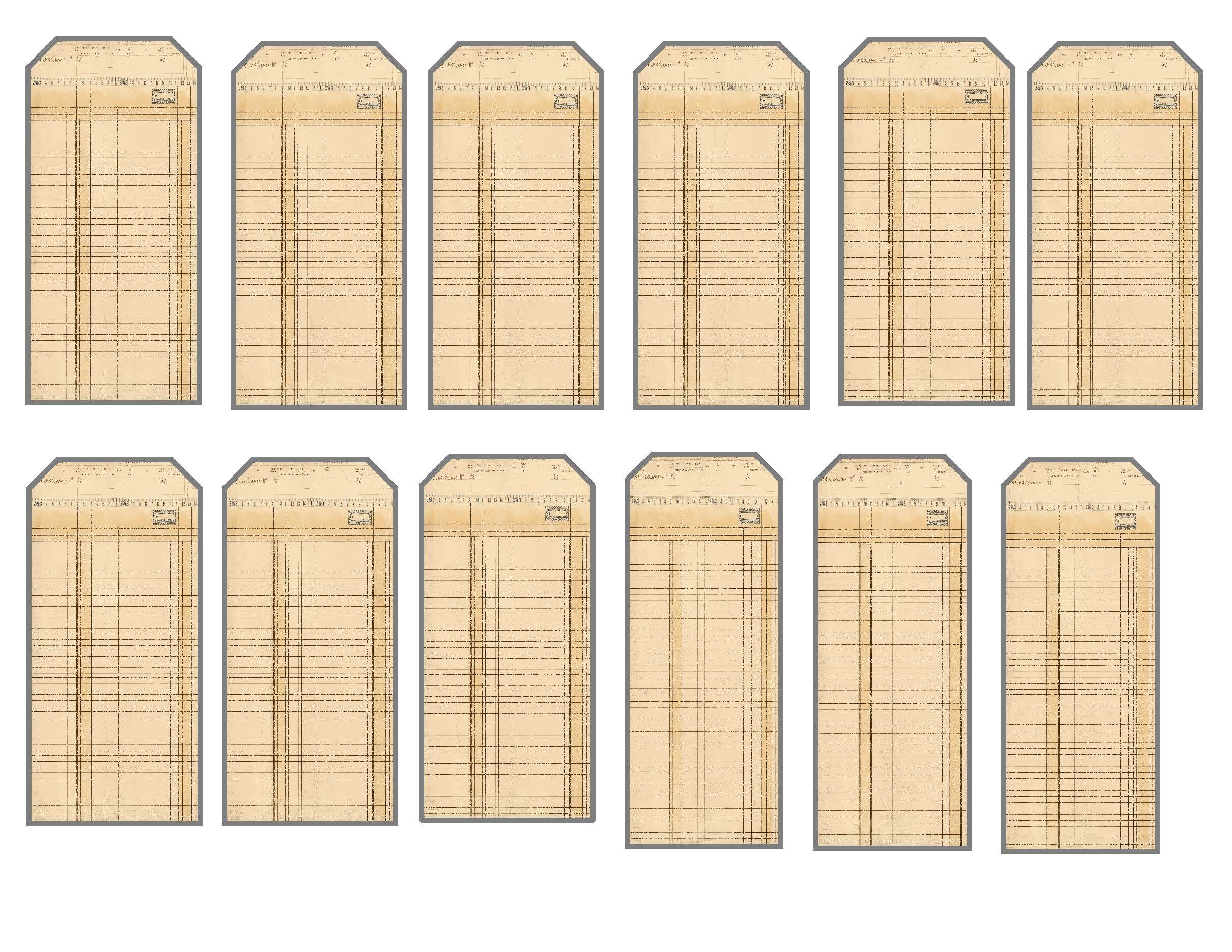 Printable Vintage Tan Ledger Tags 9-Pages Digital Downloads | Etsy