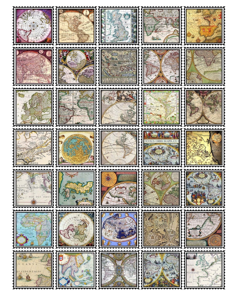 Antique Maps Digital Stamps Digital Download Digital - Etsy