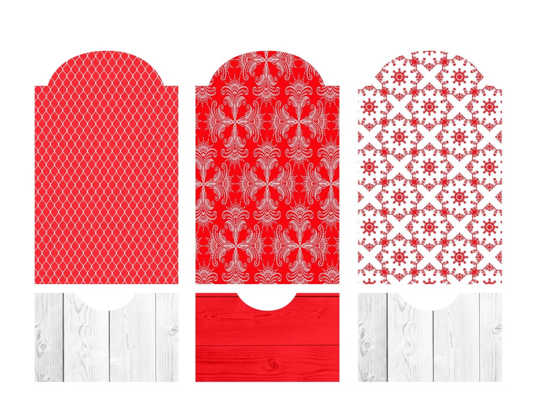 Cottage Red Pocket Tags, Digital Download, Ephemera, Junk Journals ...