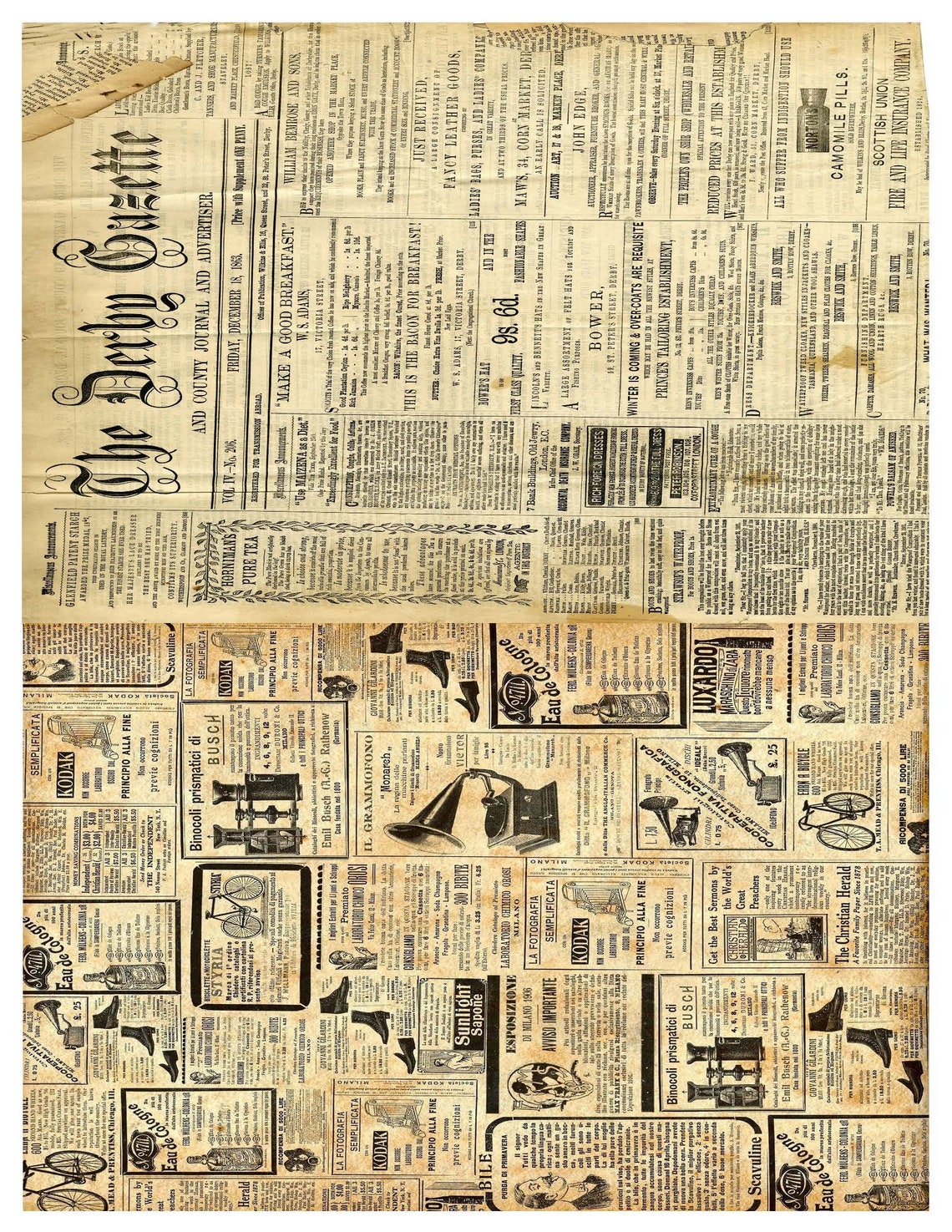 Vintage Newspaper File Folders & Ephemera Set, Digital Downloads ...