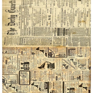 Vintage Newspaper File Folders & Ephemera Set, Digital Downloads ...