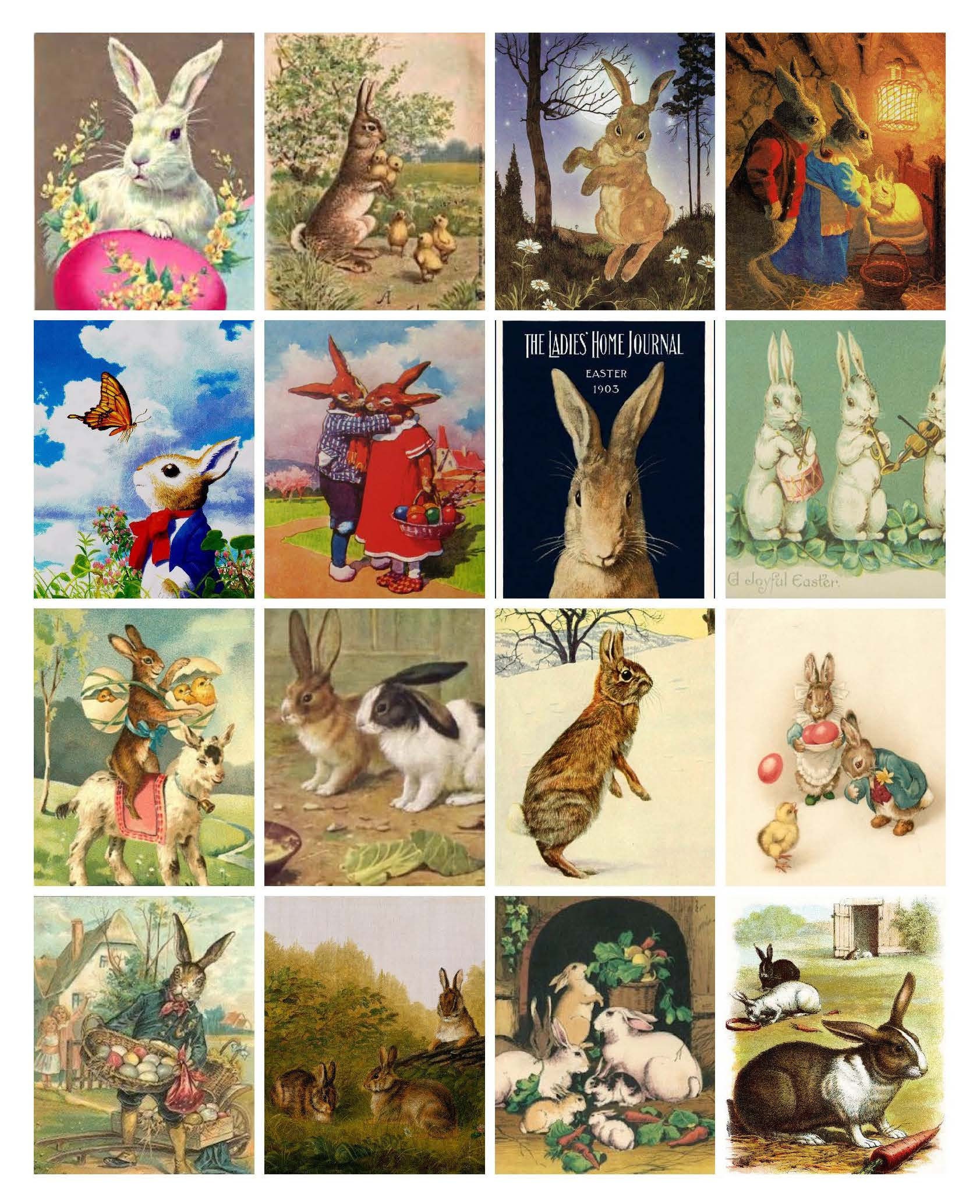 Vintage Bunnies Digital Download Ephemera Junk Journals - Etsy