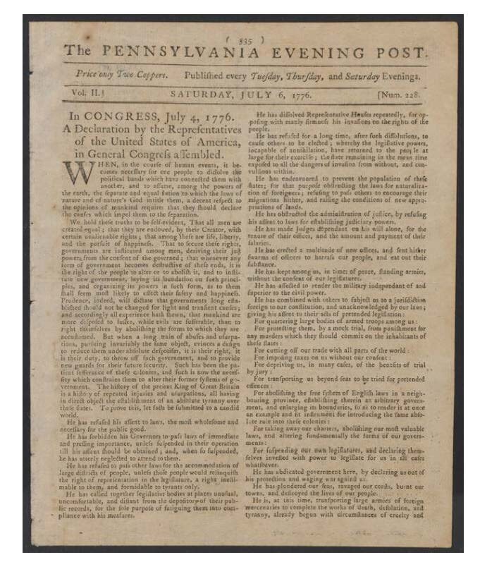 Newspaper Vintage July 1776 4 Pages Digital Downloads - Etsy