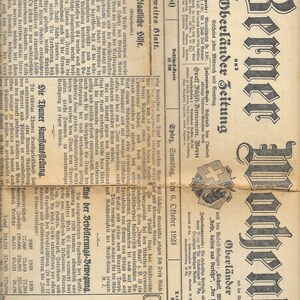 Newspaper, Vintage 1923 German Printable, Instant Download, Vintage ...