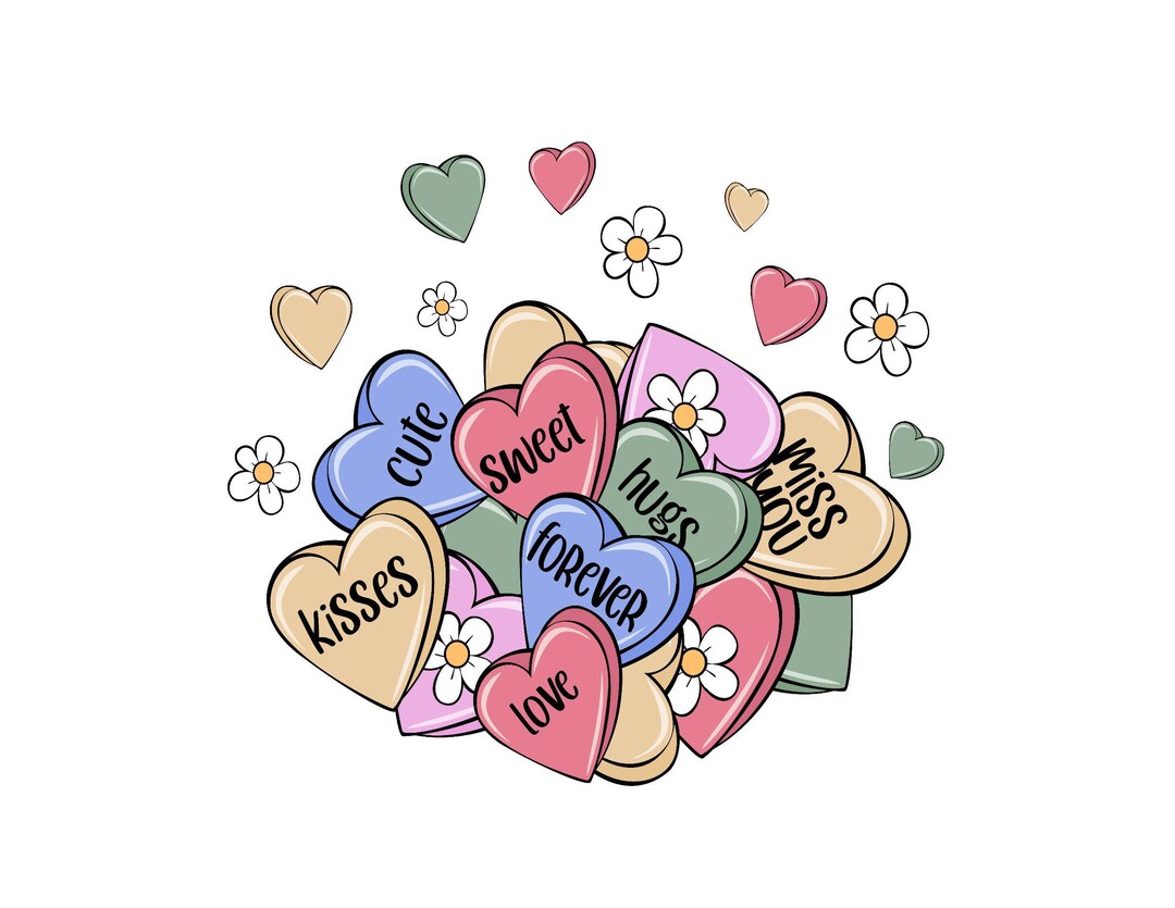Candy Hearts 2, PNG, Sublimation Downloads, Digital Download ...