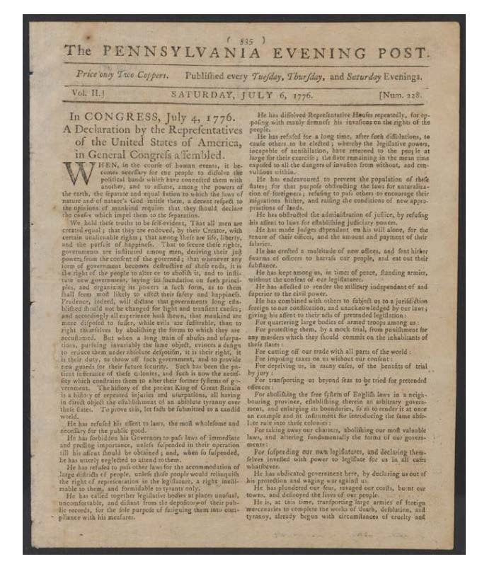 Newspaper Vintage July 1776 4 Pages Digital Downloads | Etsy
