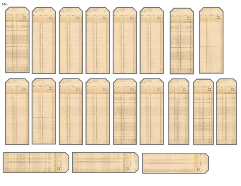 Printable Vintage Tan Ledger Tags 9-pages Digital Downloads | Etsy