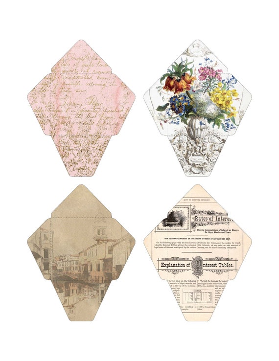 Mini Envelopes 20 Set Digital Download Ephemera Junk - Etsy