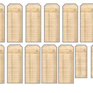 Printable Vintage Tan Ledger Tags, 9-pages, Digital Downloads, Variety ...