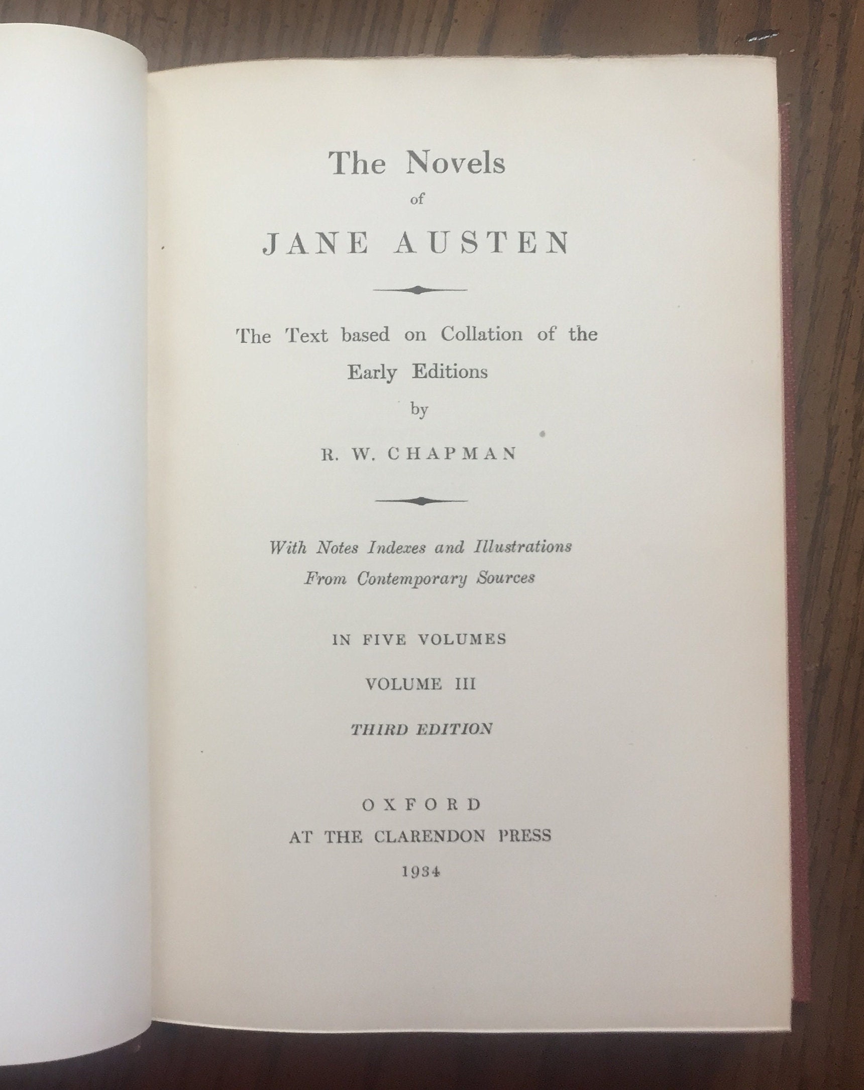 Jane Austen. Oxford Clarendon Press. the Authoritative Definitive and ...