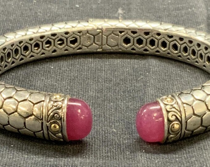 Samuel B Behnam Balinese Cuff Bracelet. Sterling Silver, 18k Gold, Pink ...