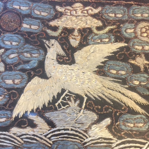 Fine Chinese Embroidered Qing Dynasty 5th Rank Badge. Silver - Etsy