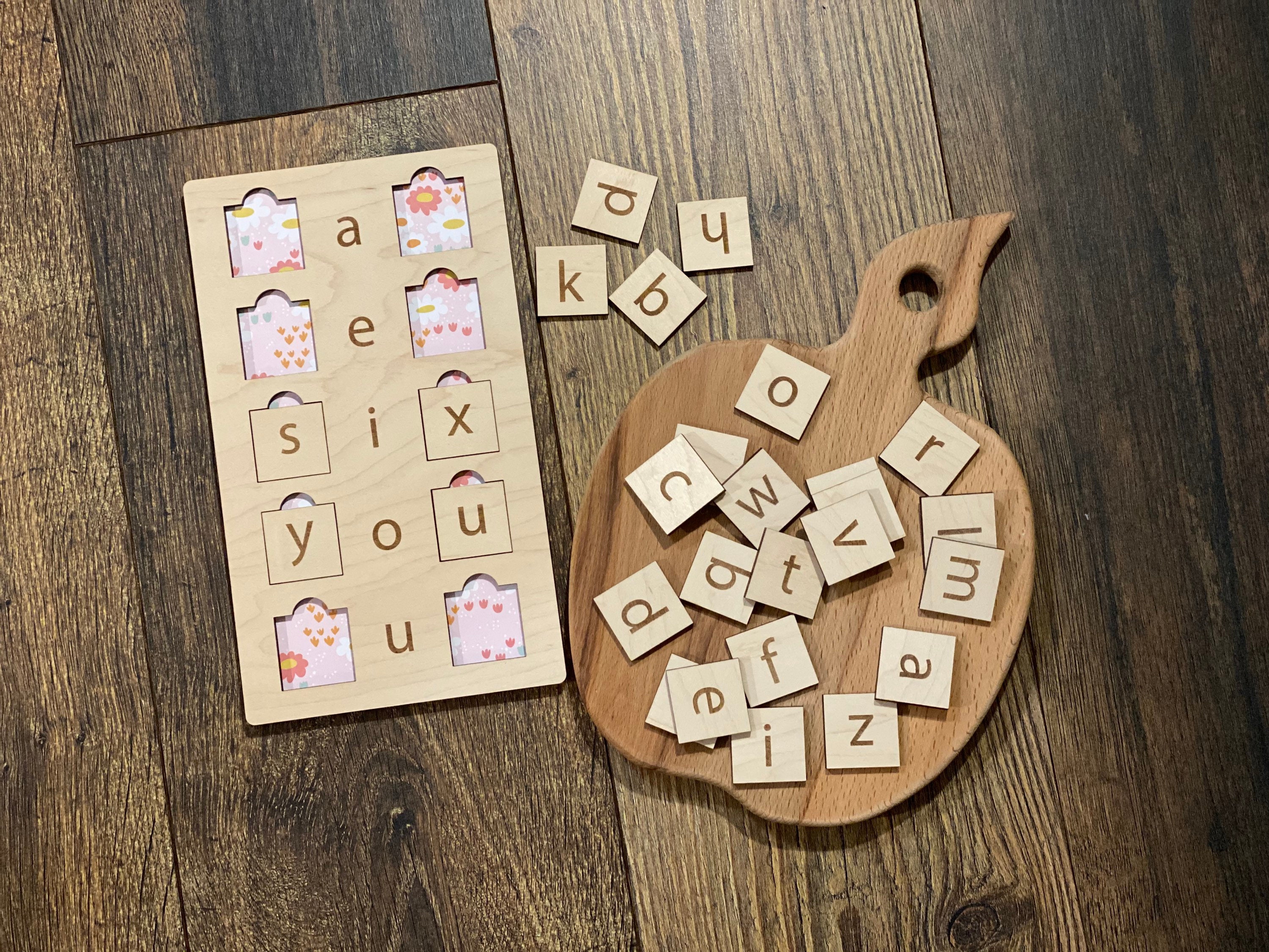 CVC Words- Word Boards- Wooden Spelling Board- Homeschool. Help Your ...