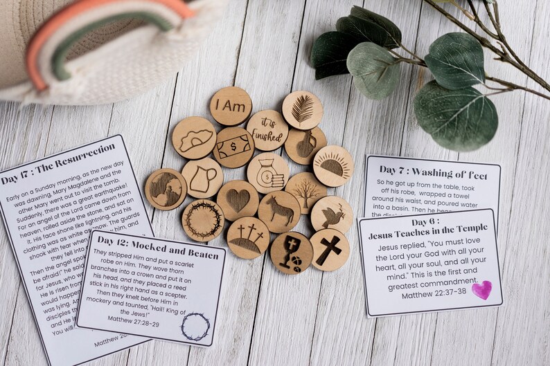 Easter Countdown Tokens | Easter Story | Easter Bible Story Tokens ...