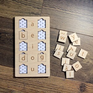 CVC Words- Word Boards- Wooden Spelling Board- Homeschool. Help Your ...