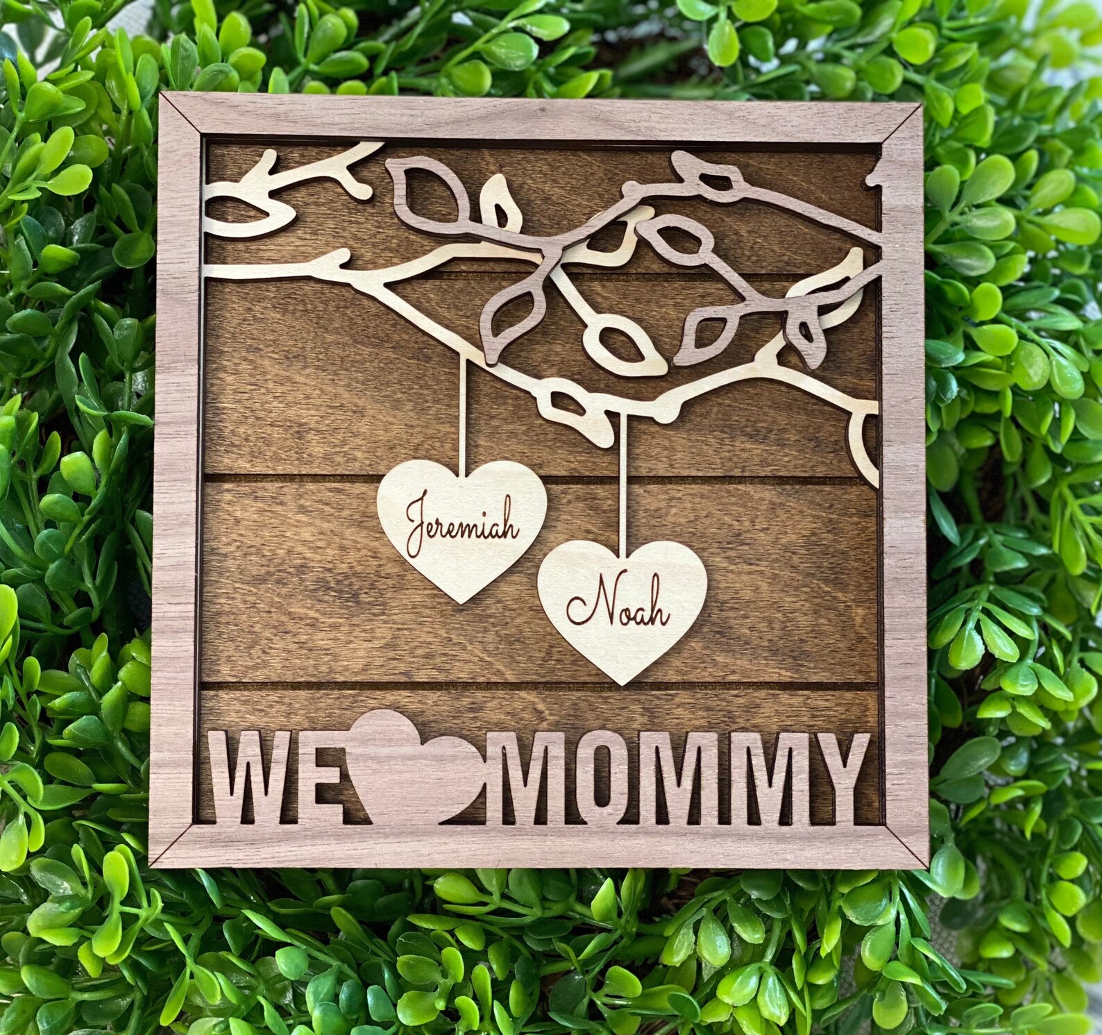 Personalized Mothers Day Sign hanging Hearts Mothers Day | Etsy