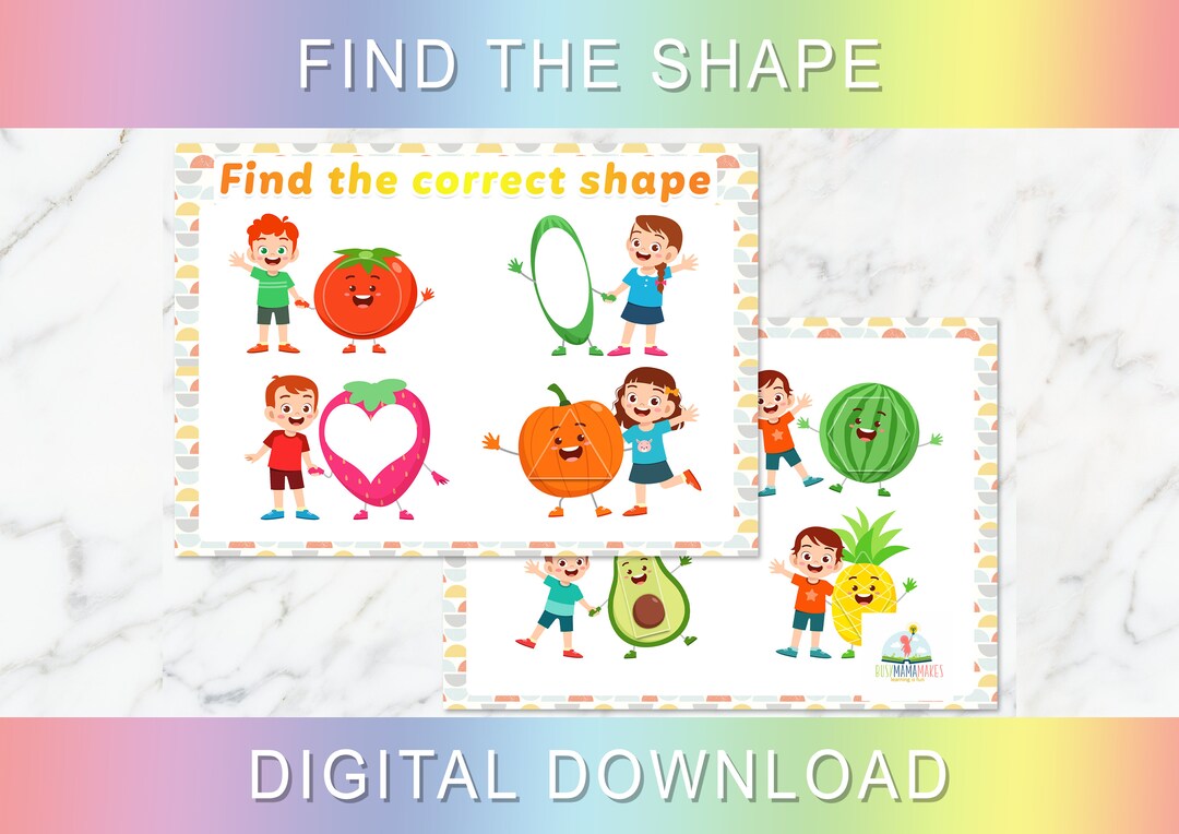 Find the Shape Veggie and Fruit Digital Activity EYFS - Etsy