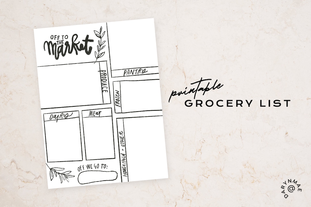 PRINTABLE Grocery/market List! Cute and Boho! - Etsy