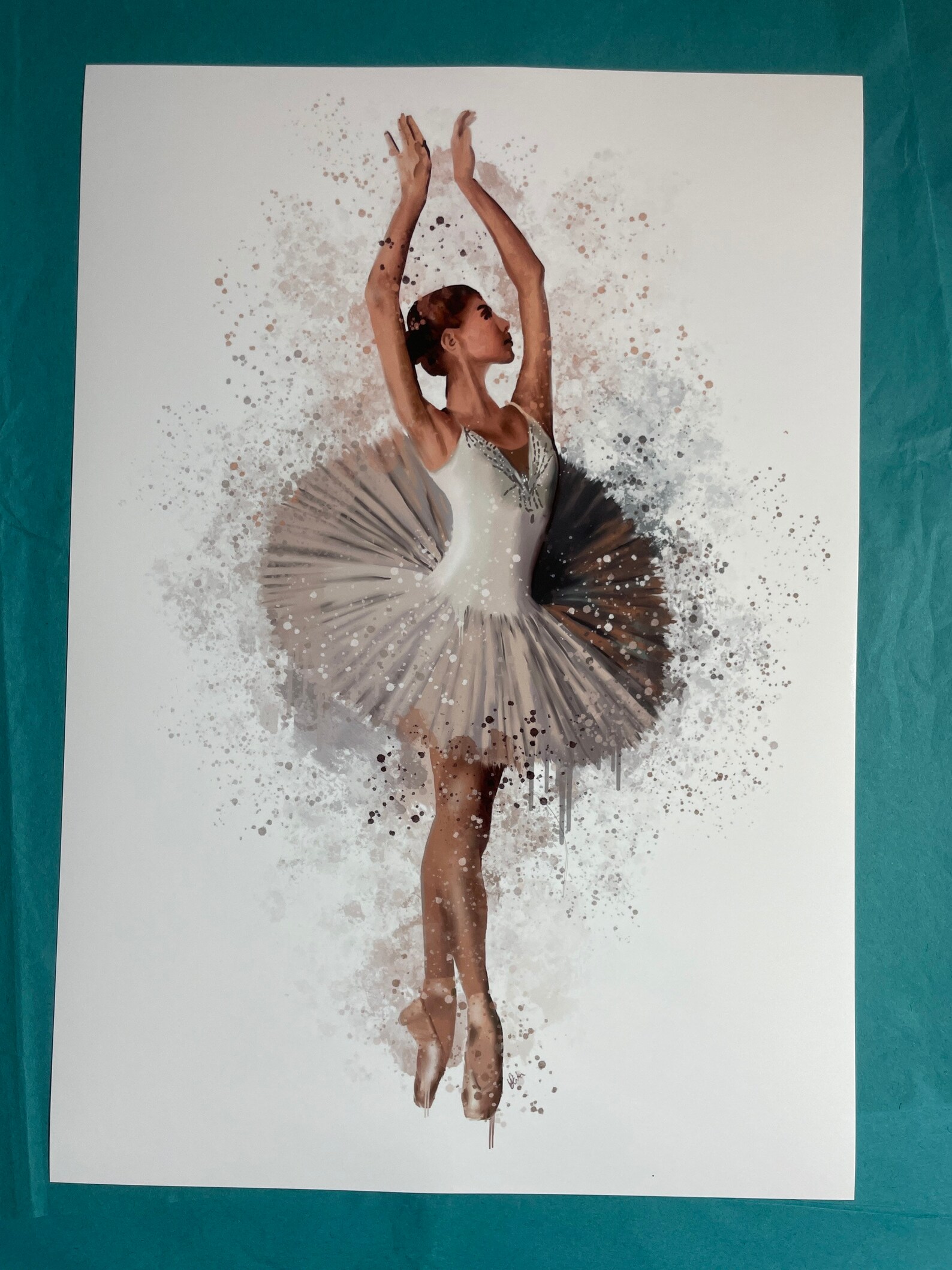 Pink Cream Ballerina Ballet Dancer Splatter Art Print - Etsy UK