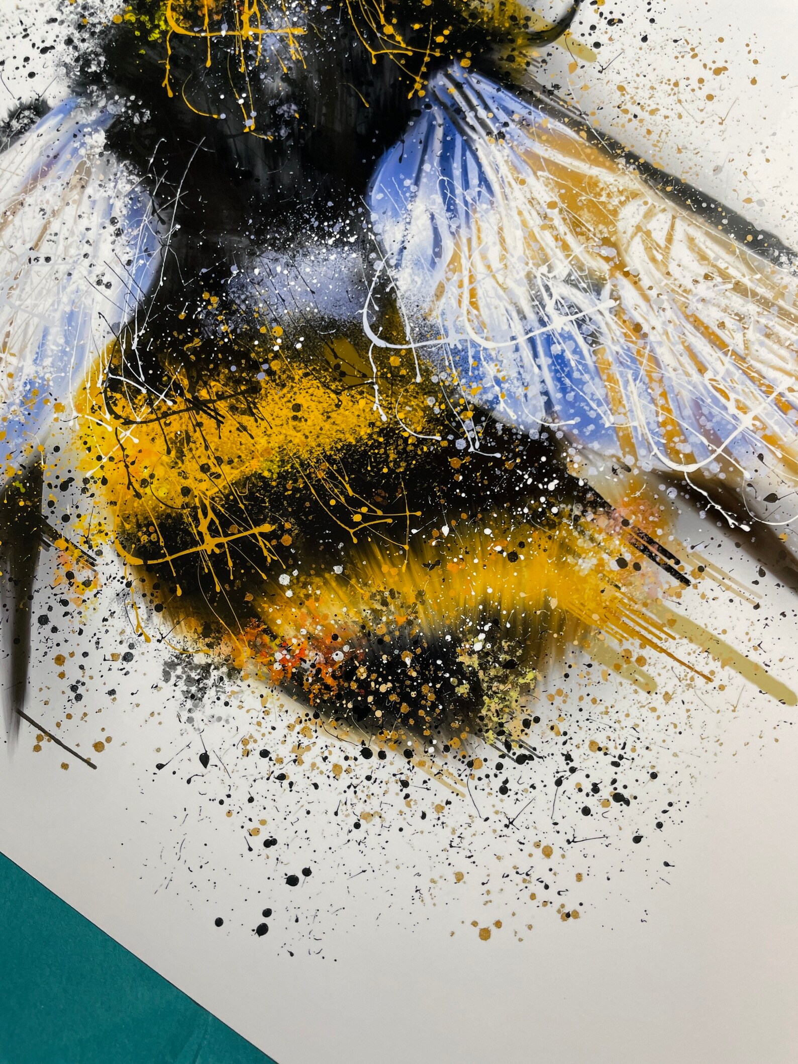 Bee Yellow Black Insect Splatter Art Print Unframed - Etsy UK