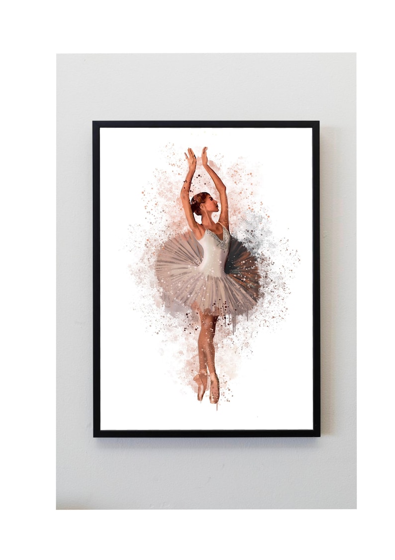 Pink Cream Ballerina Ballet Dancer Splatter Art Print - Etsy UK