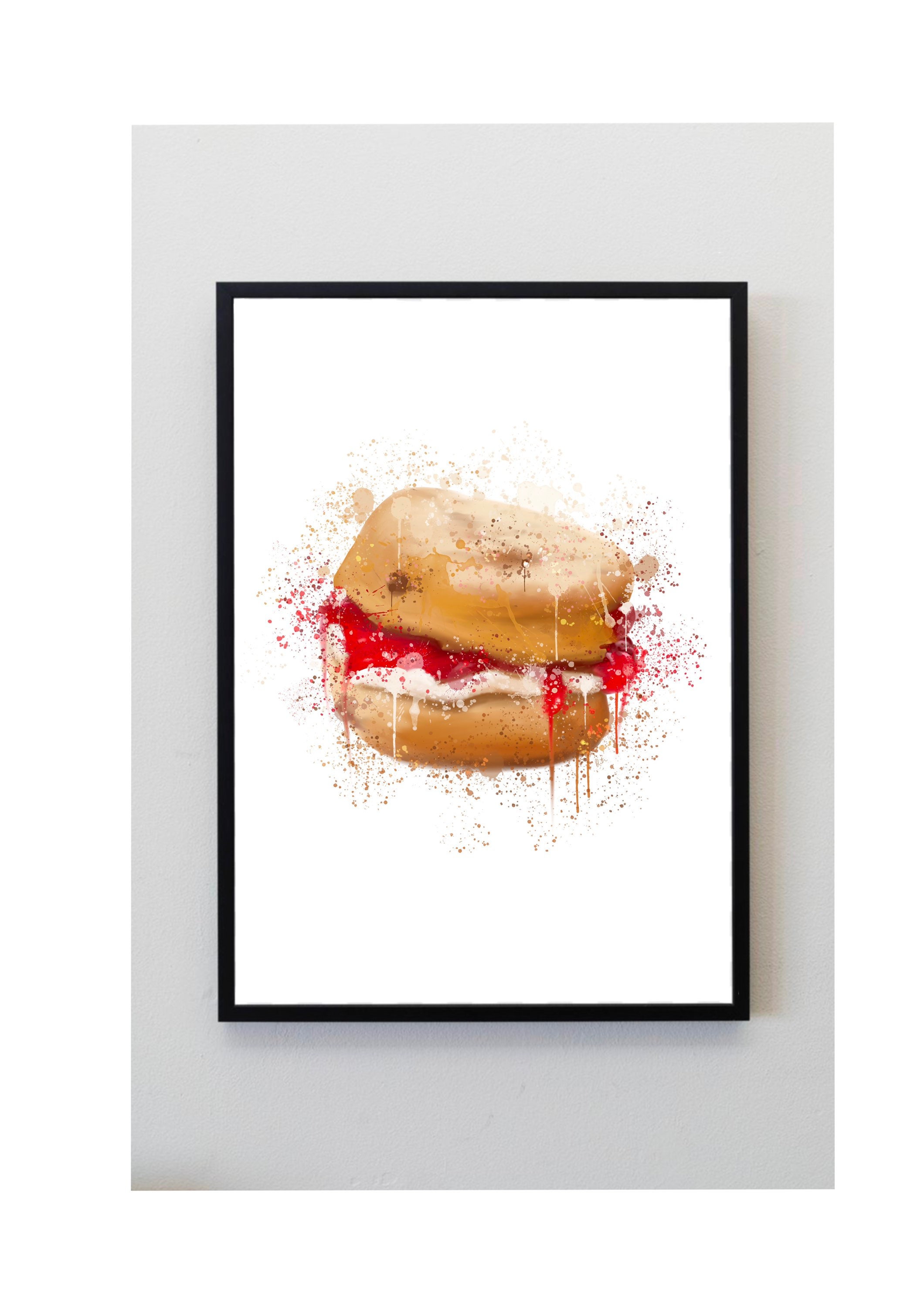 Unique Food Scone Cake Splatter Paint Art Print | Etsy UK