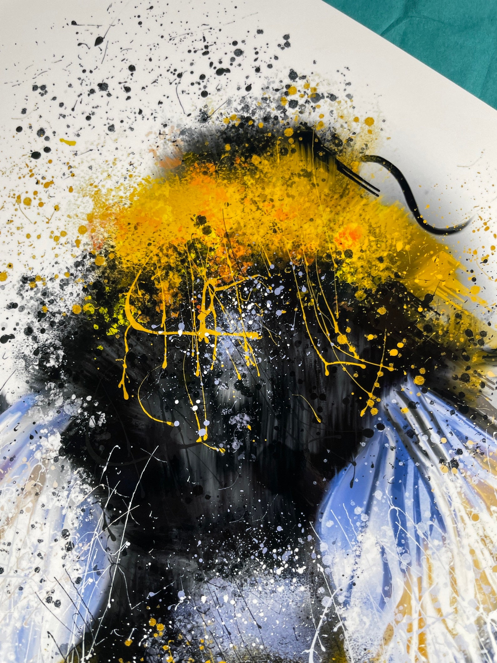 Bee Yellow Black Insect Splatter Art Print Unframed - Etsy UK