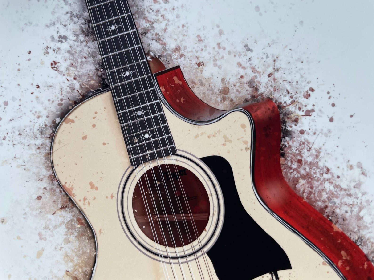 Acoustic, Guitar, Splatter, Art Print, Poster, Unframed - Etsy UK