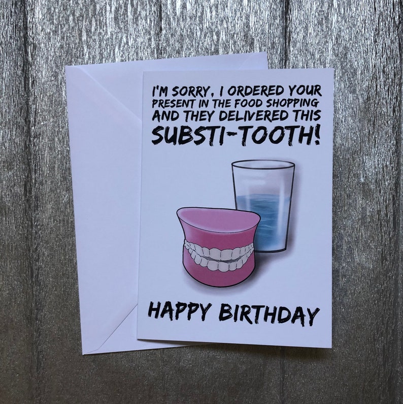 Birthday Card Substi-tooth Dentures False Teeth | Etsy