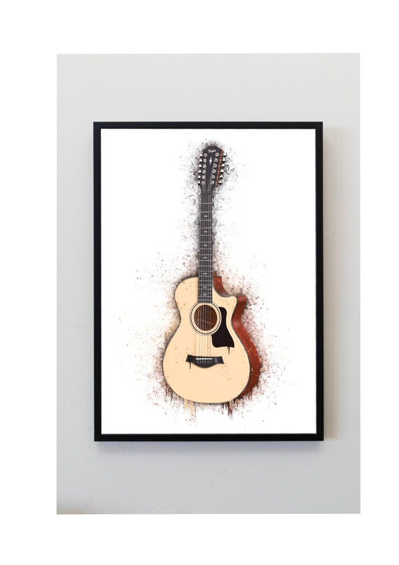 Acoustic Guitar Splatter Art Print Poster Unframed - Etsy UK