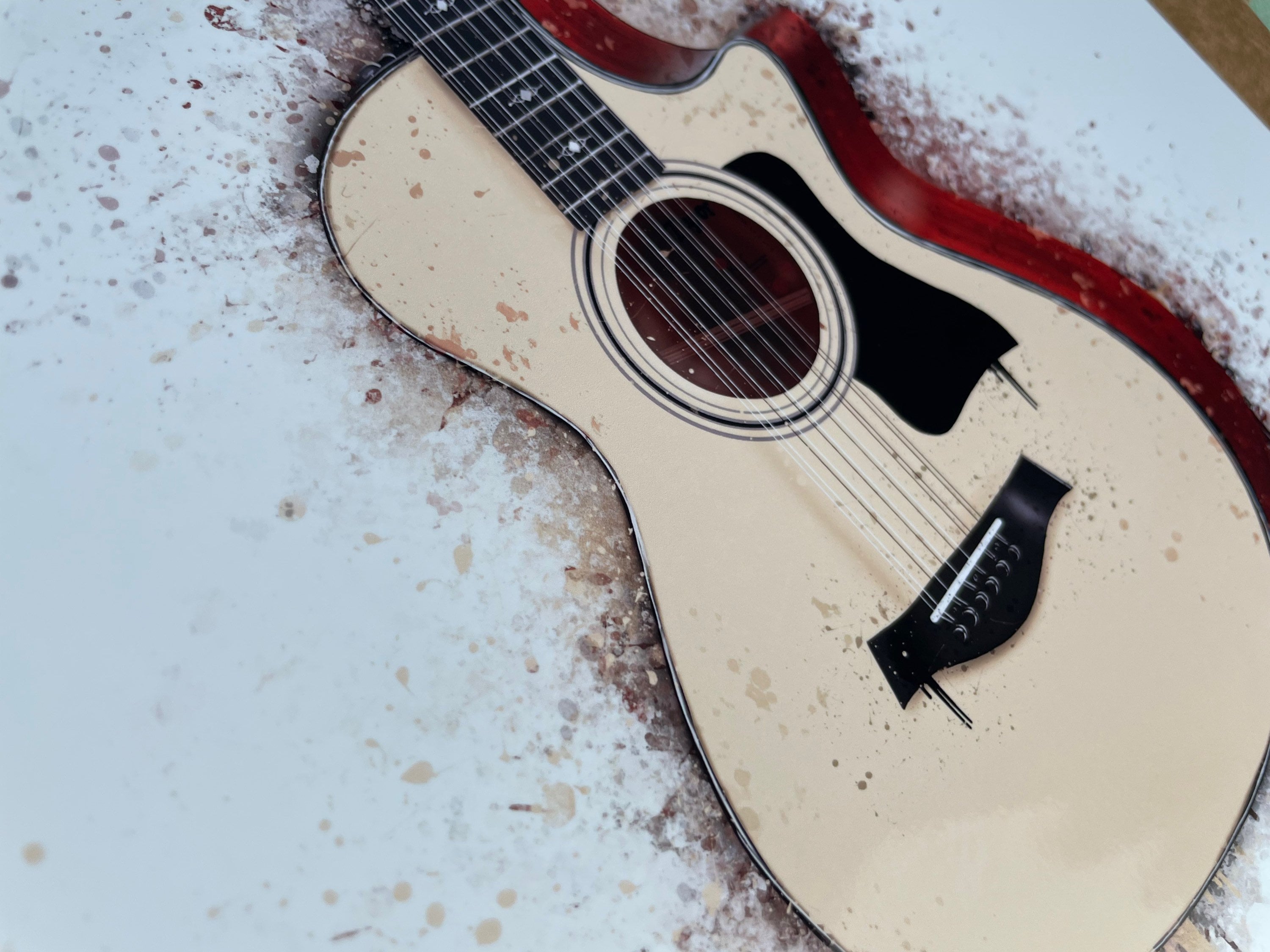 Acoustic, Guitar, Splatter, Art Print, Poster, Unframed - Etsy UK