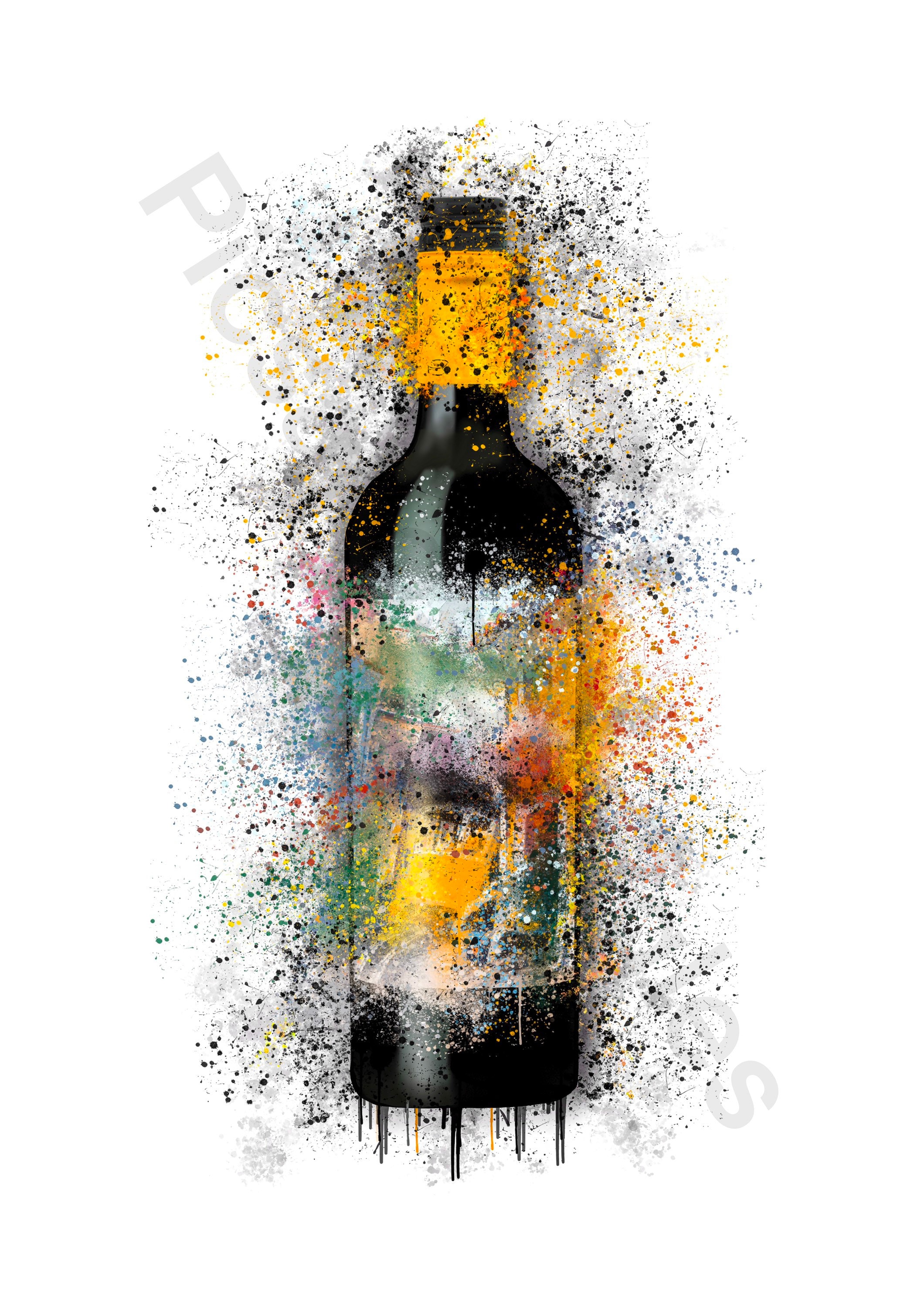 Red Wine Porta 6 Themed Bottle Splatter Art Print Unframed - Etsy UK