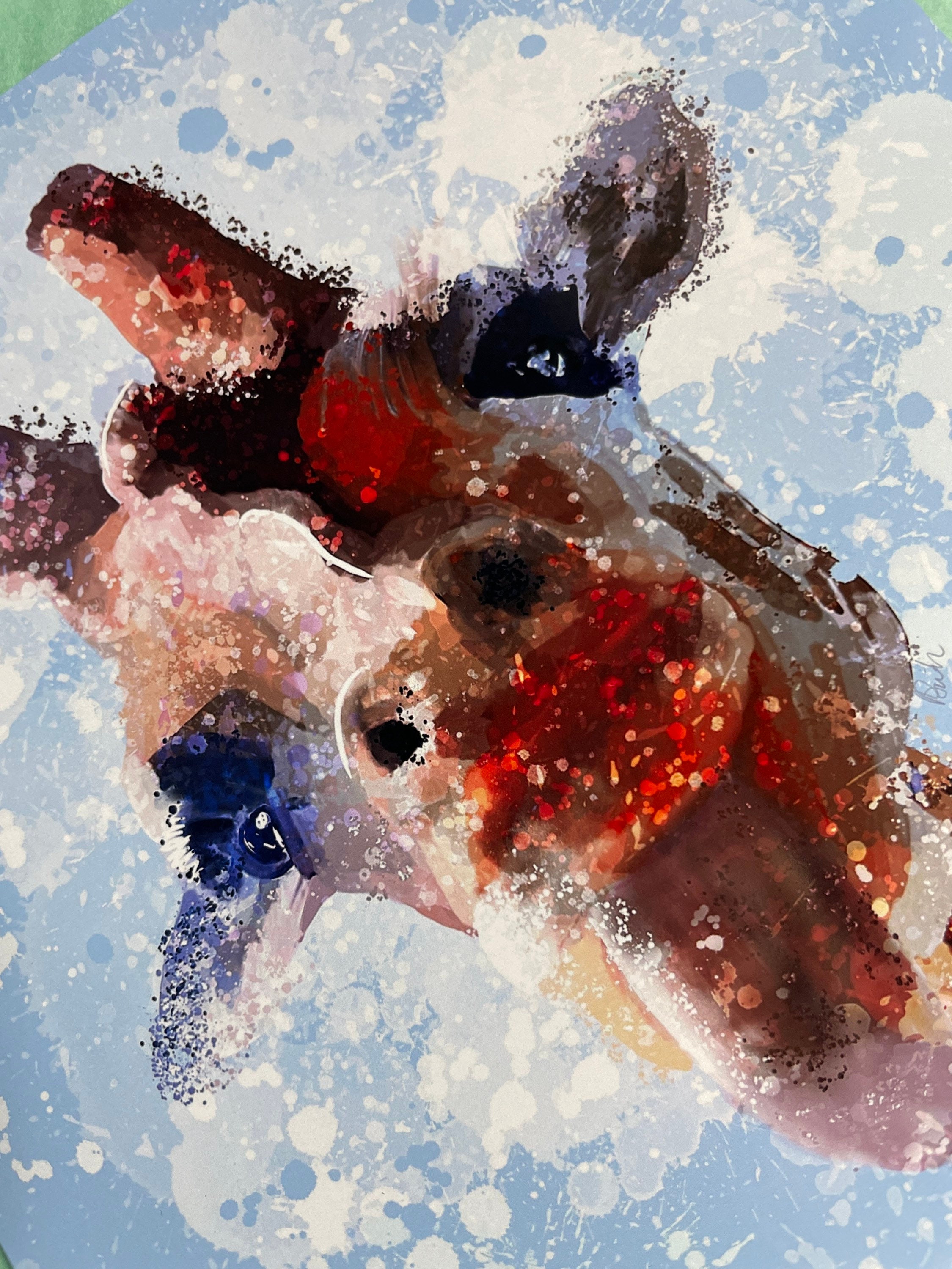 Cute Giraffe Animal Splatter Art Print Unframed - Etsy UK