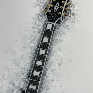 Electric Guitar, Splatter, Art Print, Unframed - Etsy UK