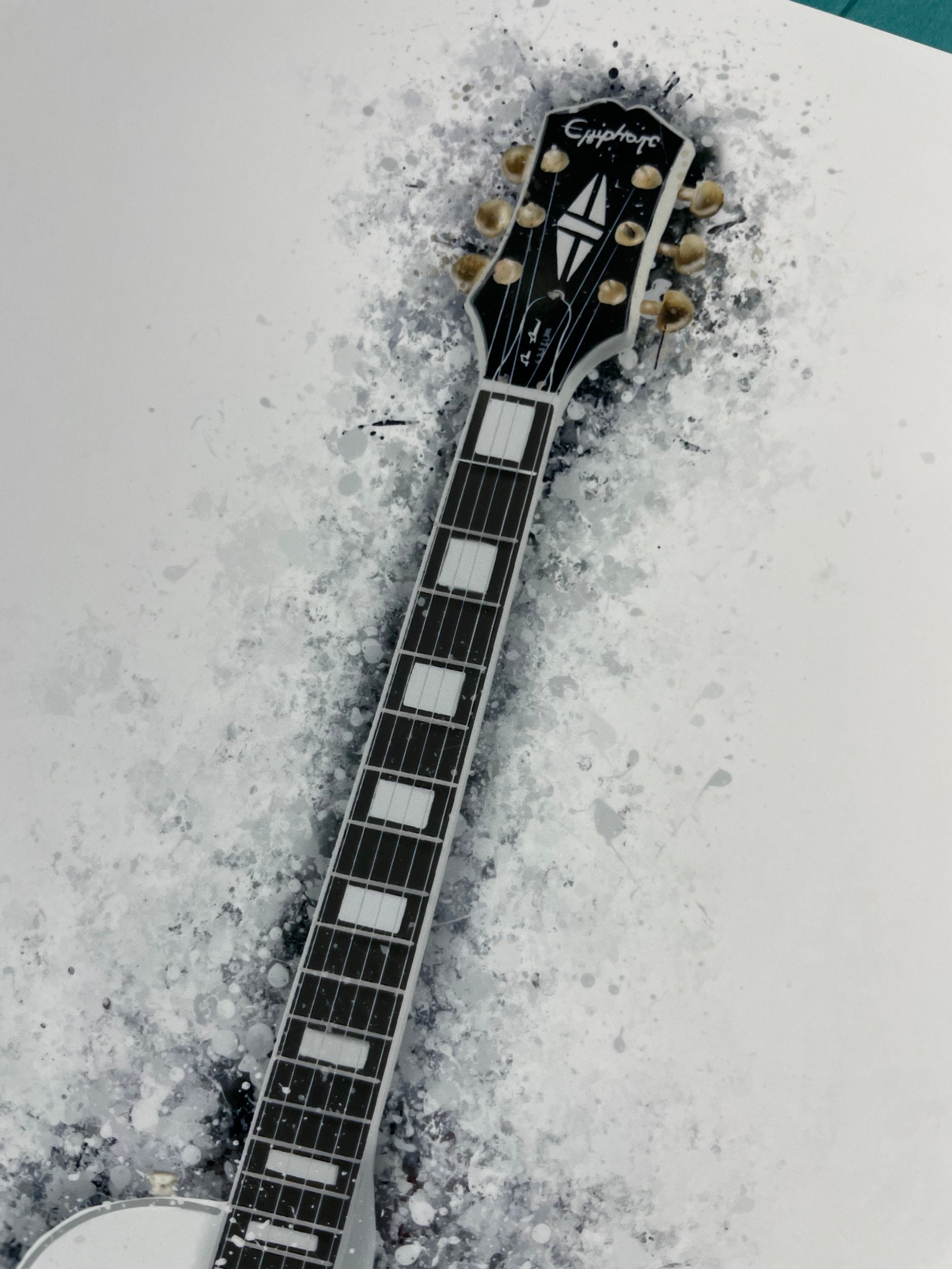 Electric Guitar, Splatter, Art Print, Unframed - Etsy UK