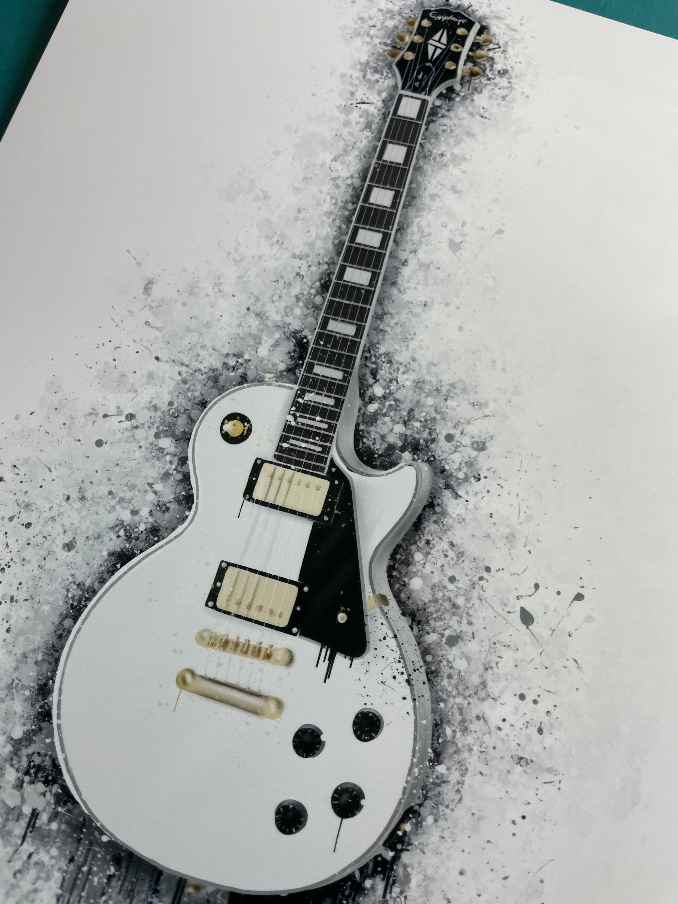Electric Guitar, Splatter, Art Print, Unframed - Etsy UK