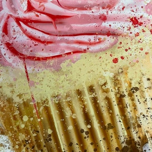 Pink, Cherry, Cupcake, Splatter, Art Print, Unframed - Etsy