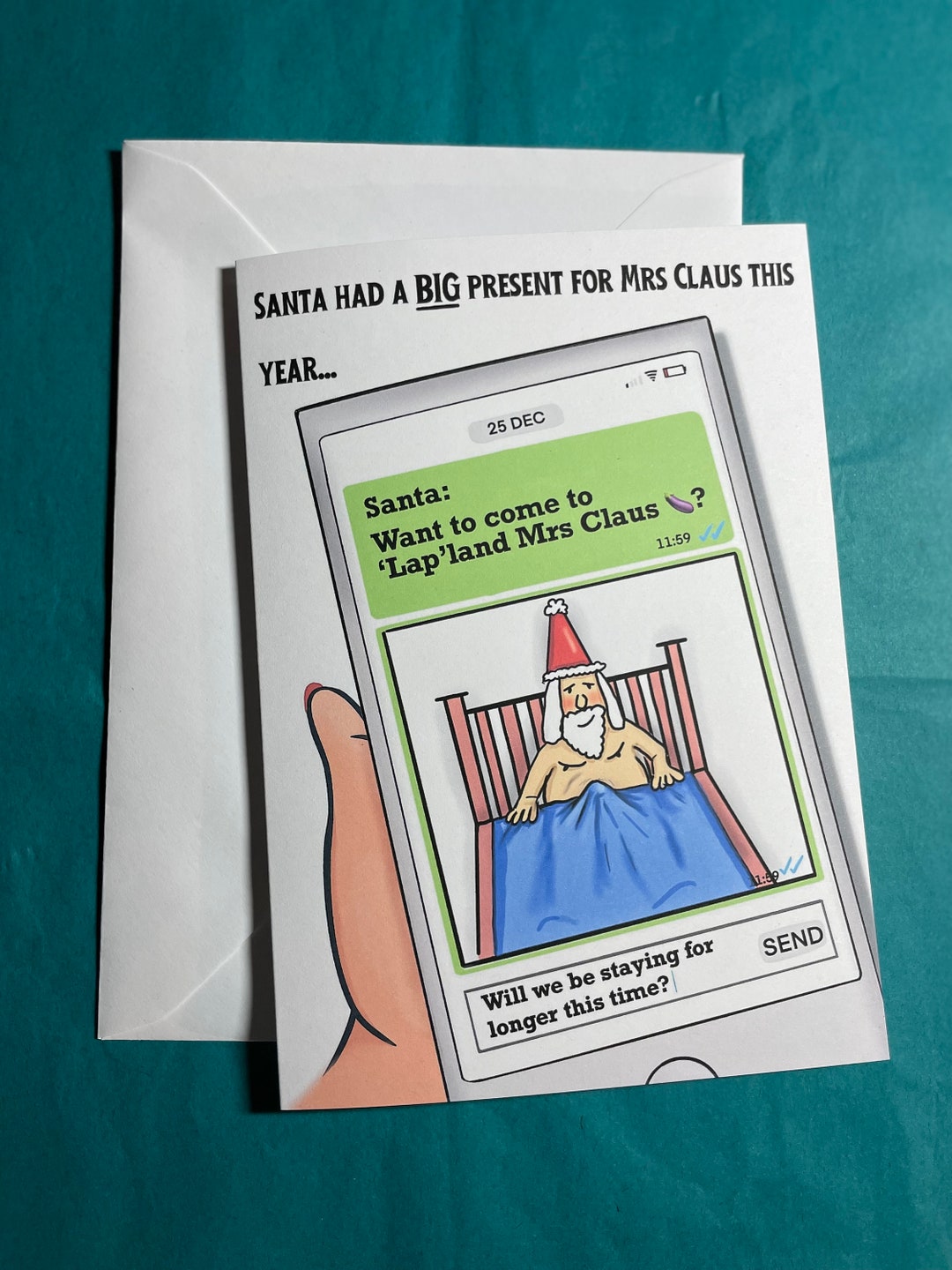 Funny and Rude Santa Lapland Christmas Card - Etsy