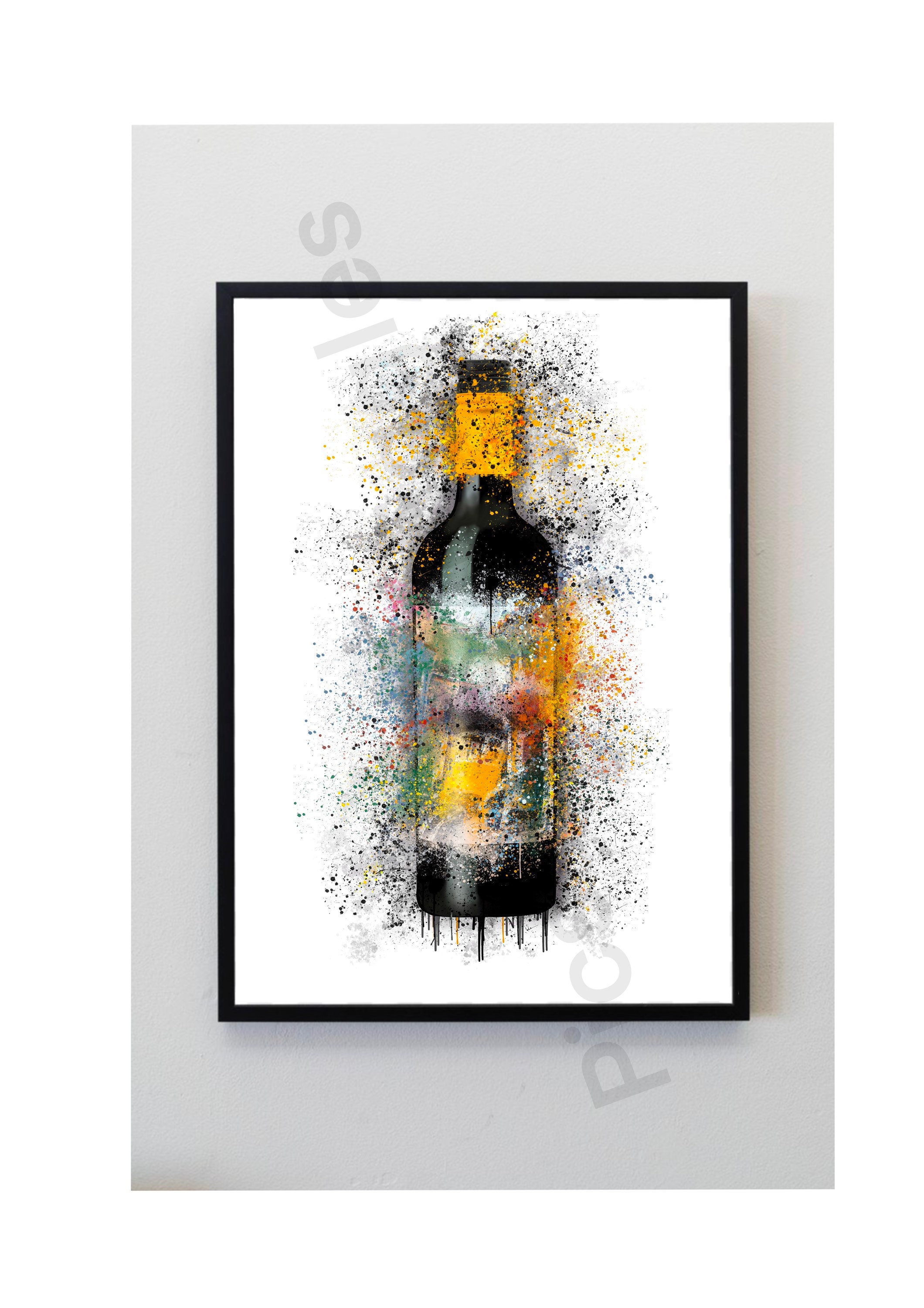 Red Wine Porta 6 Themed Bottle Splatter Art Print Unframed - Etsy UK