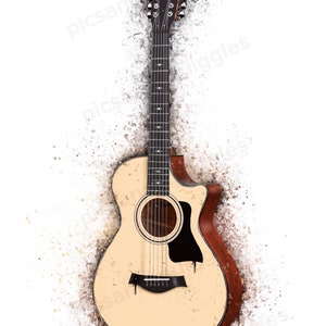 Acoustic, Guitar, Splatter, Art Print, Poster, Unframed - Etsy UK