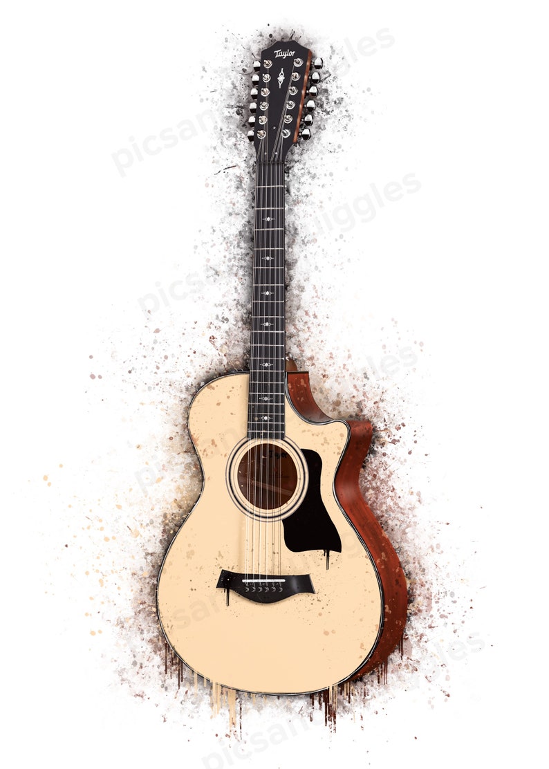 Acoustic, Guitar, Splatter, Art Print, Poster, Unframed - Etsy UK
