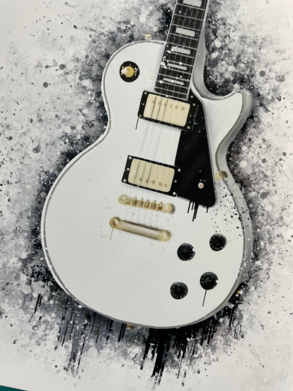 Electric Guitar, Splatter, Art Print, Unframed - Etsy UK