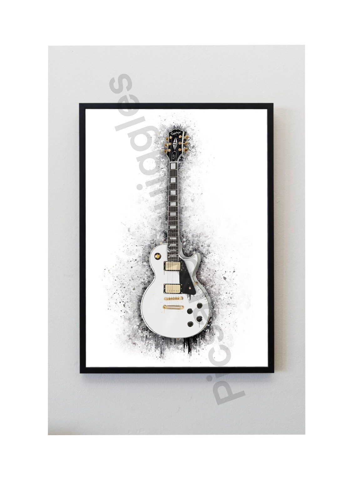 Electric Guitar, Splatter, Art Print, Unframed - Etsy UK