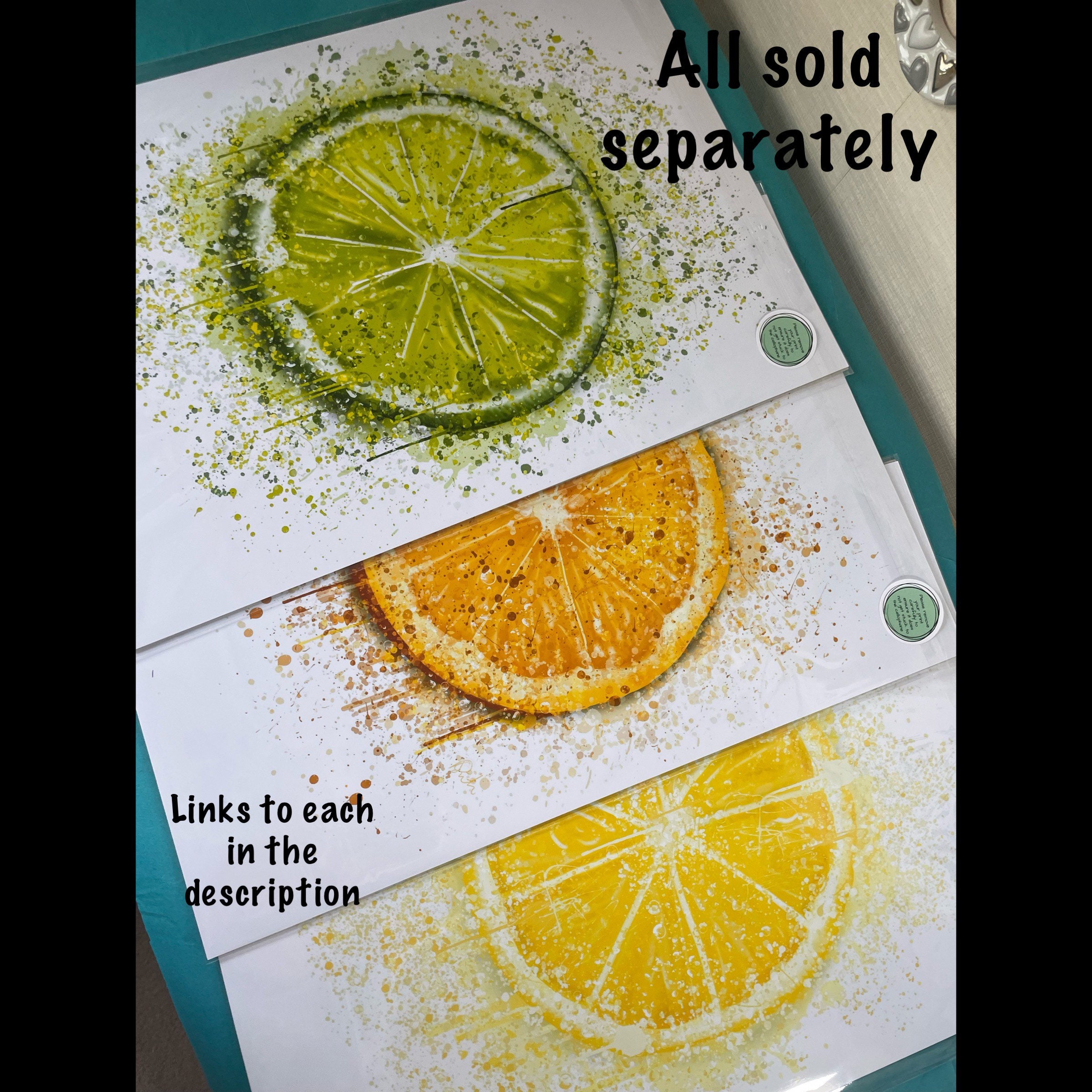 Orange Slice Fruit Splatter Paint Art Print Bar - Etsy